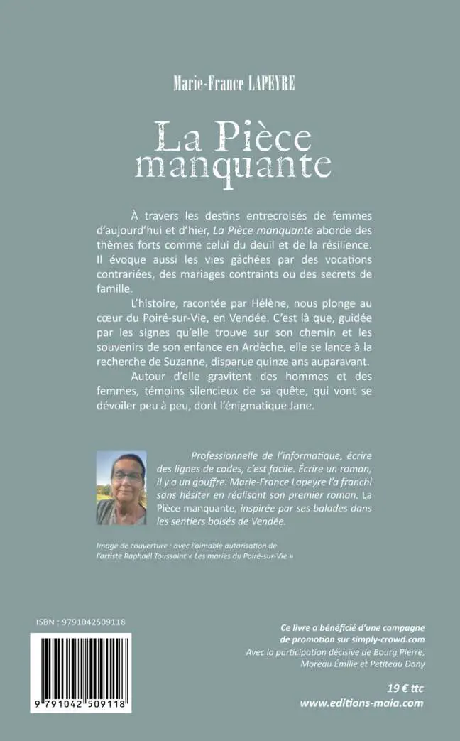 La Pièce manquante par Marie-France Lapeyre • Achat en ligne avec ...