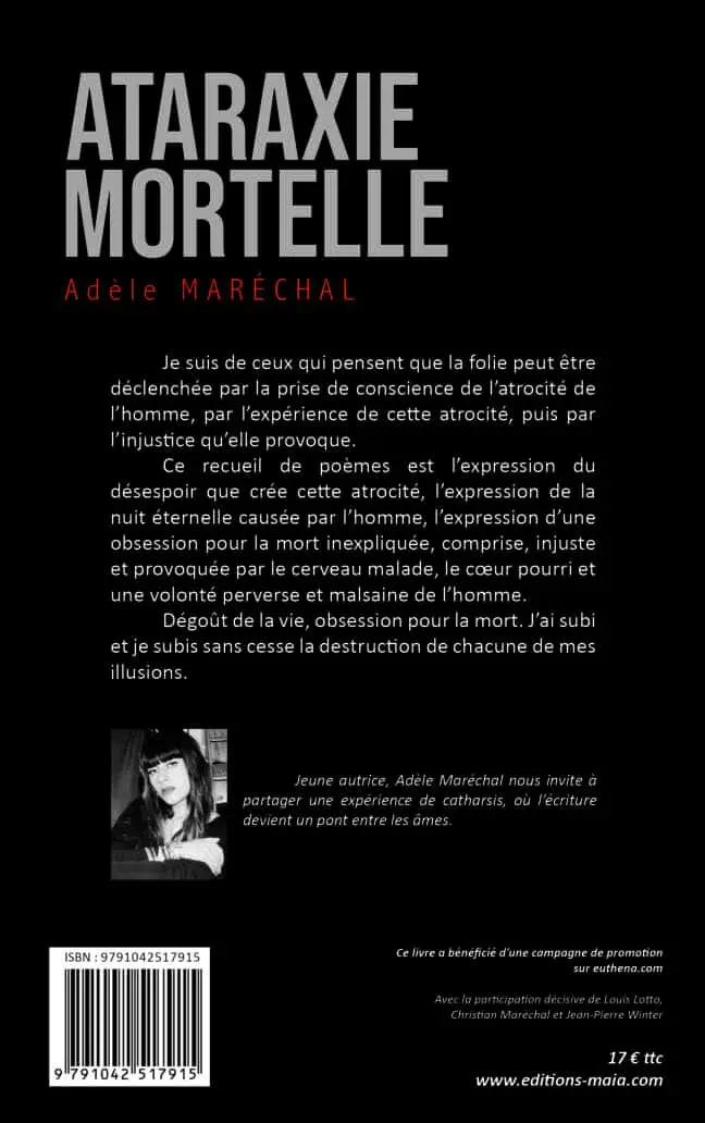 Ataraxie mortelle par Adèle Maréchal • Achat en ligne avec Editions Maïa