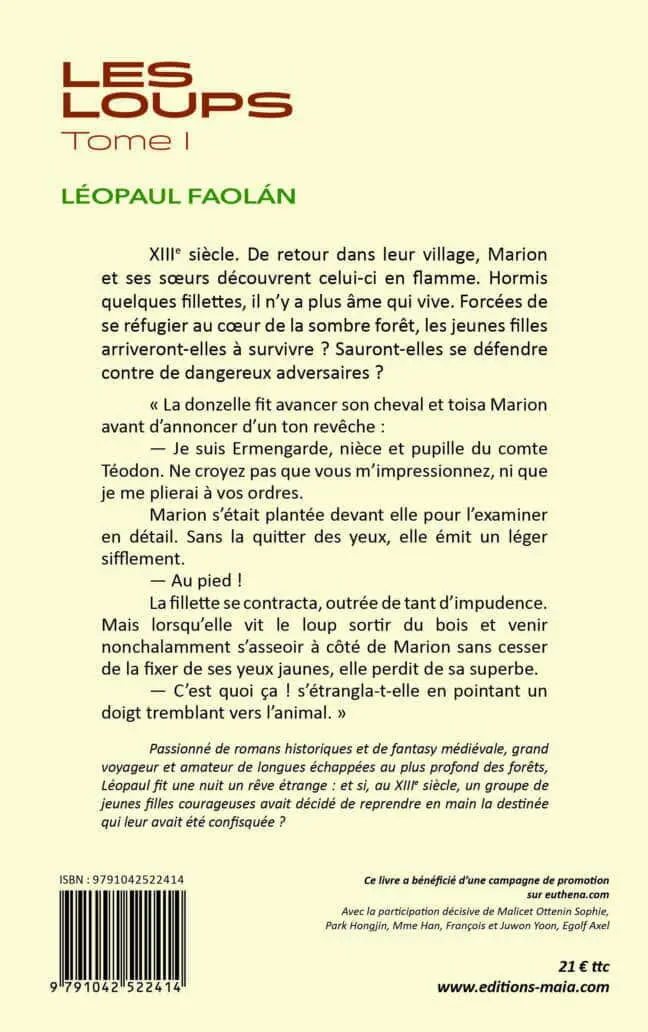 Les loups - Tome I par Léopaul Faolán • Achat en ligne avec Editions Maïa