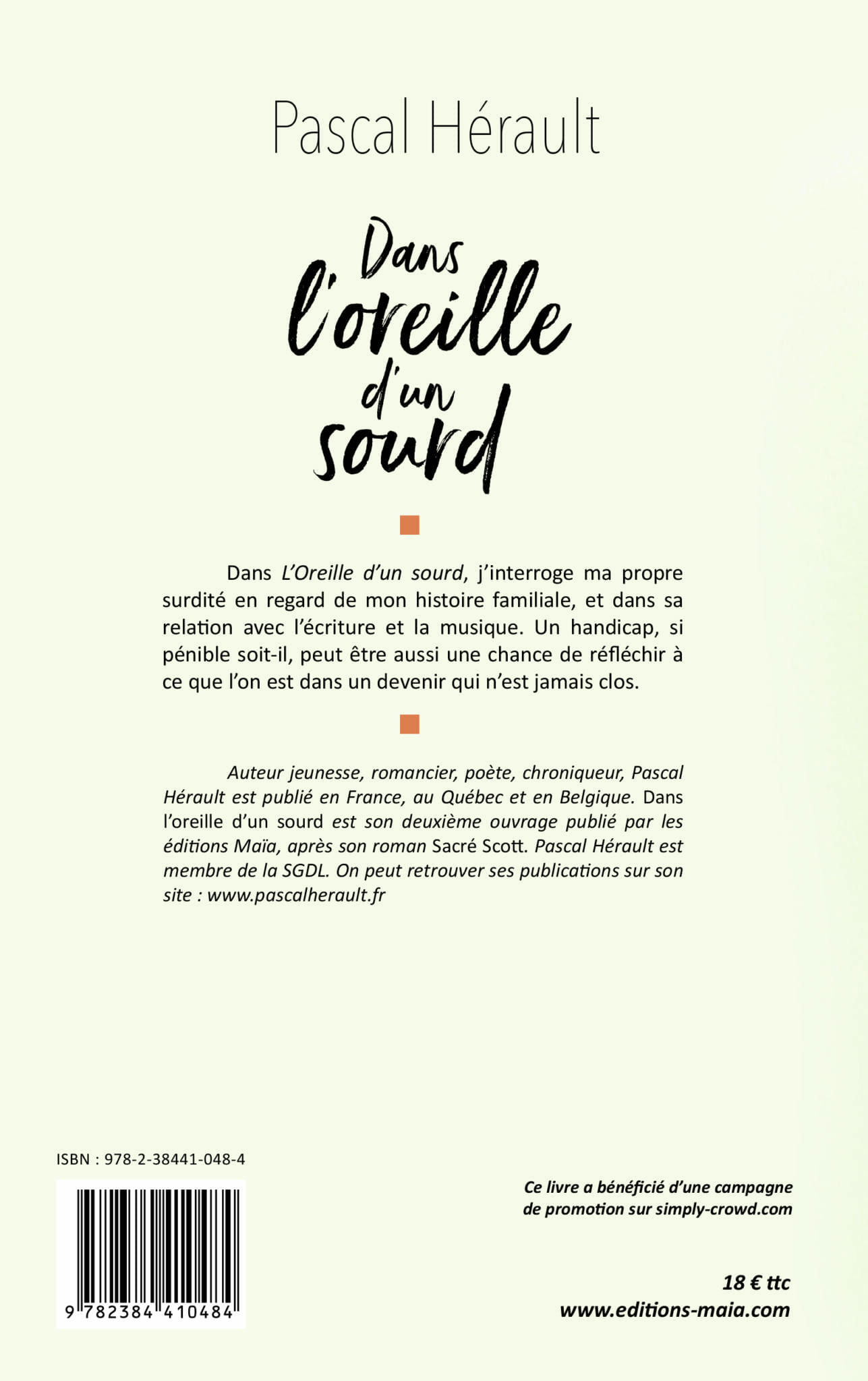 Dans l'oreille d'un sourd par Pascal Hérault • Achat en ligne avec ...